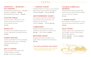 Menu | Four Brothers Pizza Inn