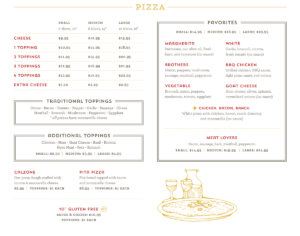 Menu | Four Brothers Pizza Inn